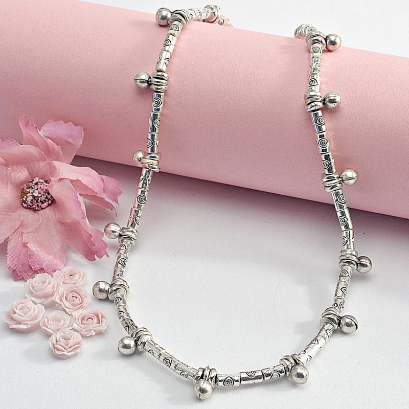 Silver Boho Necklace - Etsy