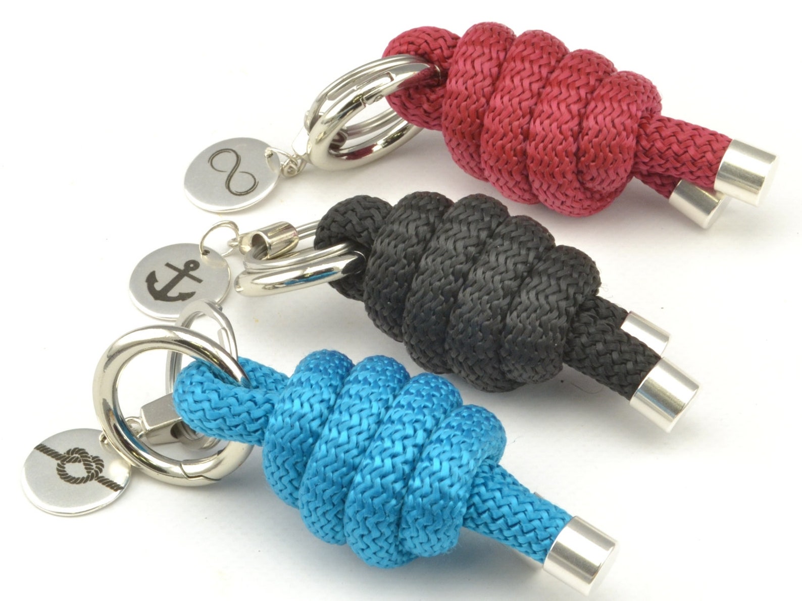 Personalized Nautical Knot Paracord Keychain Custom Engraved Sailor Key ...