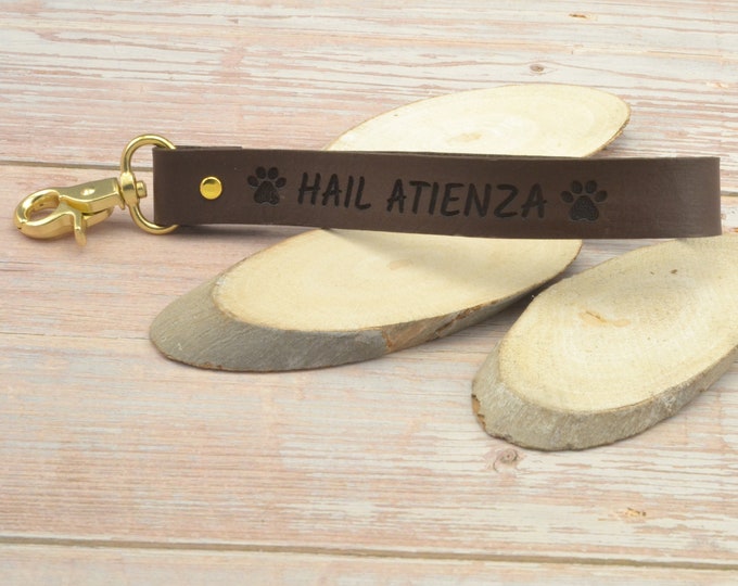 Custom Leather Keychain Wristlet Key Fob for Men Personalized Gifts for ...