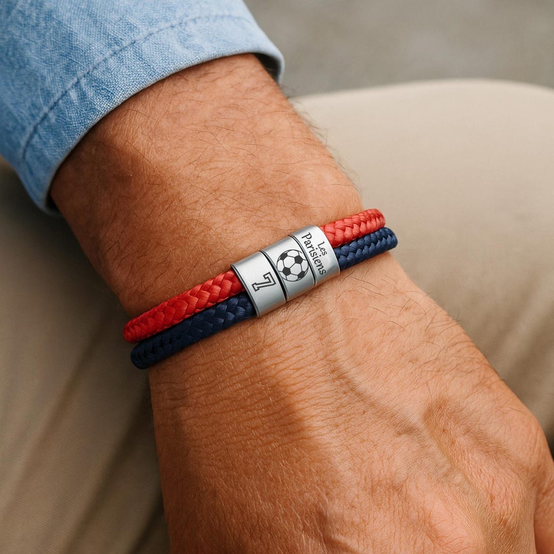PSG Fan Bracelet – Paris Saint-germain Colors Paracord Band With ...
