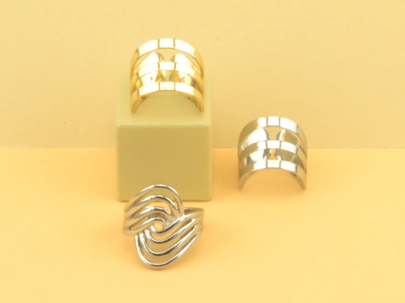 Silver Geometric Ring Oval Ring Infinity Silver Plated | Etsy