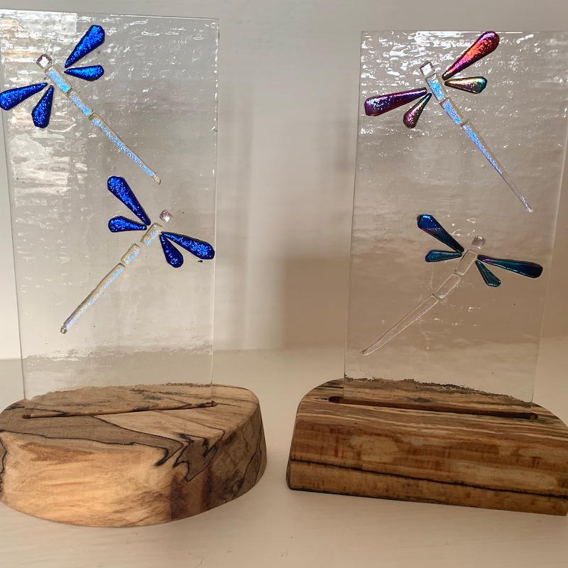 Dragonfly Fused Art - Etsy UK