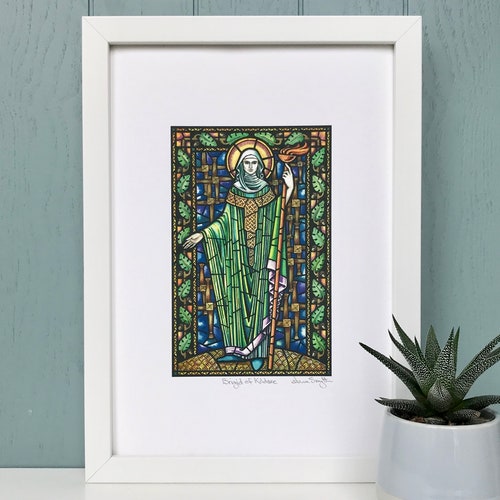 Saint Brigid of Kildare Art Print Catholic Saint Irish - Etsy