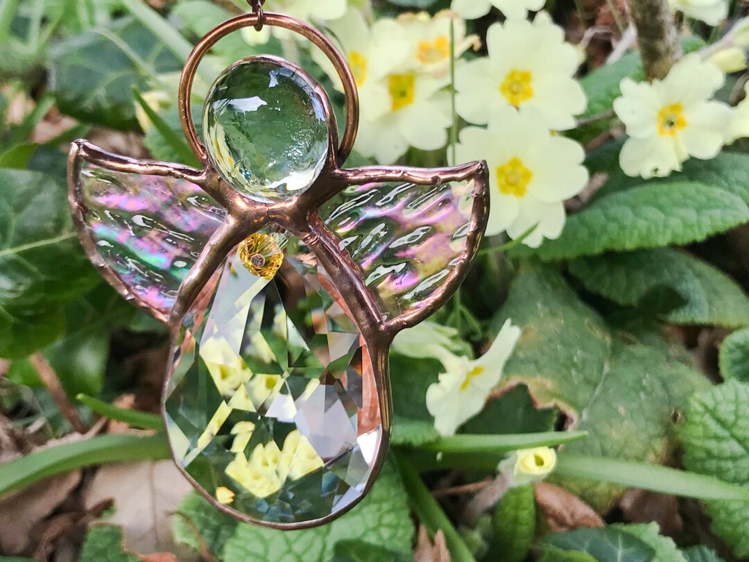 Stained Glass Angel, November Birthstone, Citrine Swarovski Crystal ...