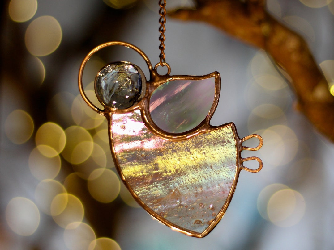 Stained Glass Angel, Christmas Tree Decoration, Angel Suncatcher - Etsy