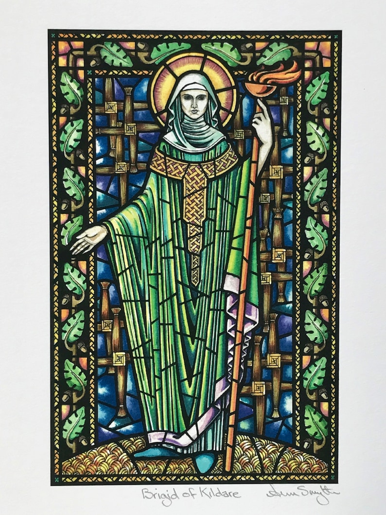 Saint Brigid of Kildare Giclée Print: Irish Patron Saint Art - Etsy UK
