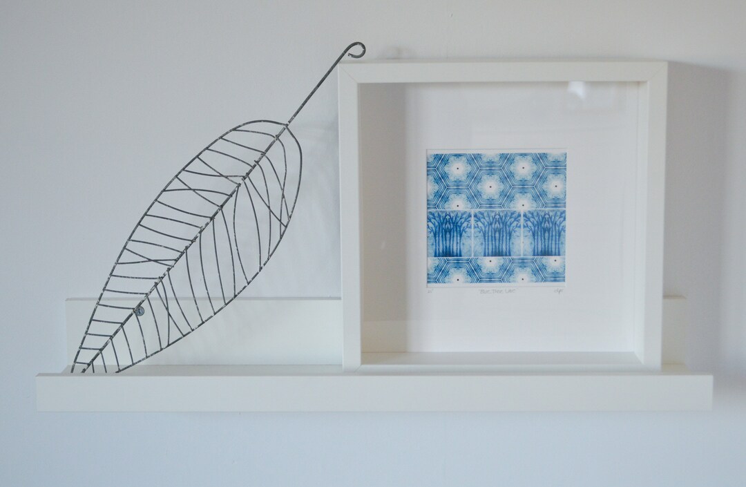 Blue Tree Line Framed Digital Art Print - Etsy