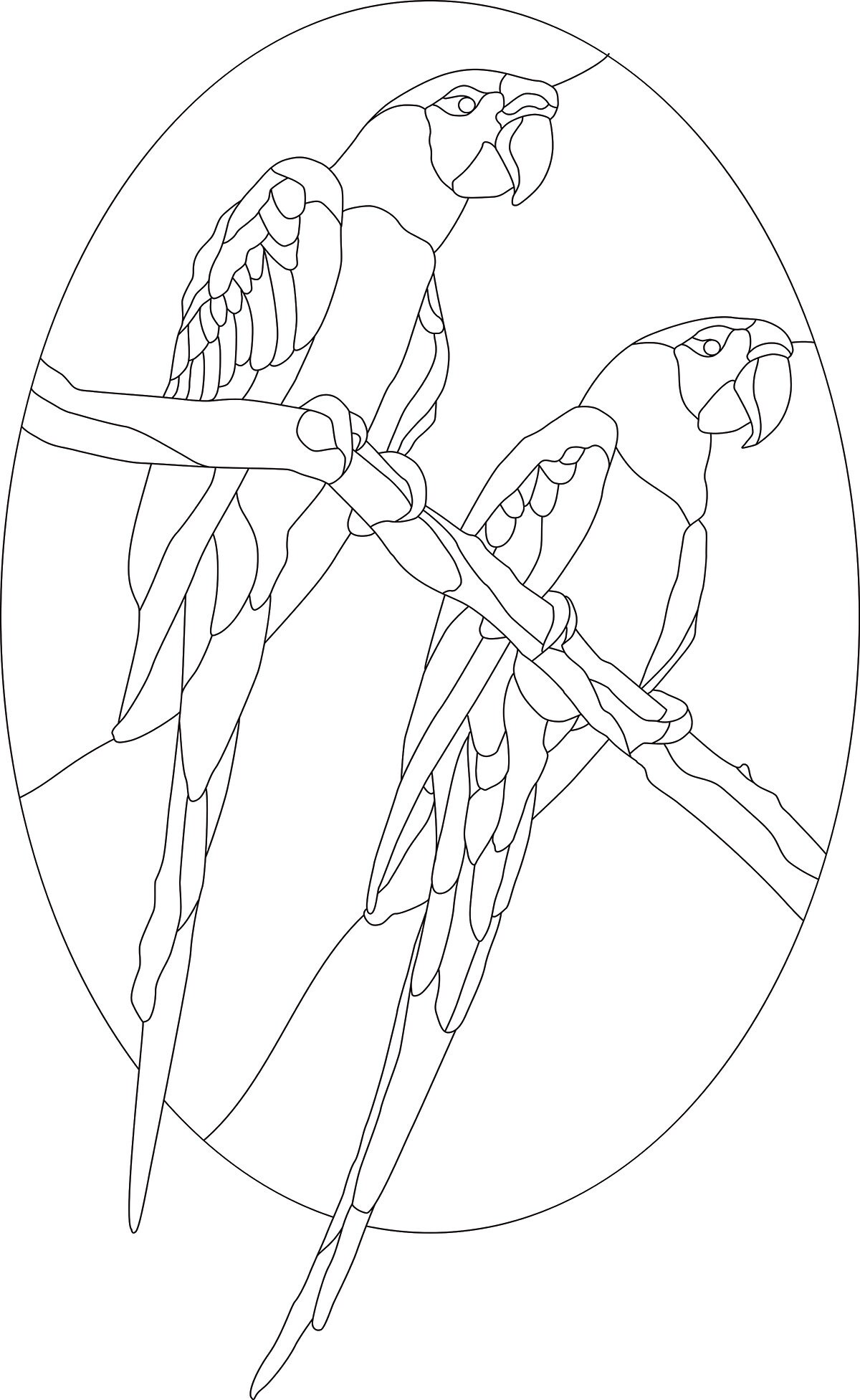 Parrots Stained Glass Pattern PDF – Exotic and Detailed Design - Etsy