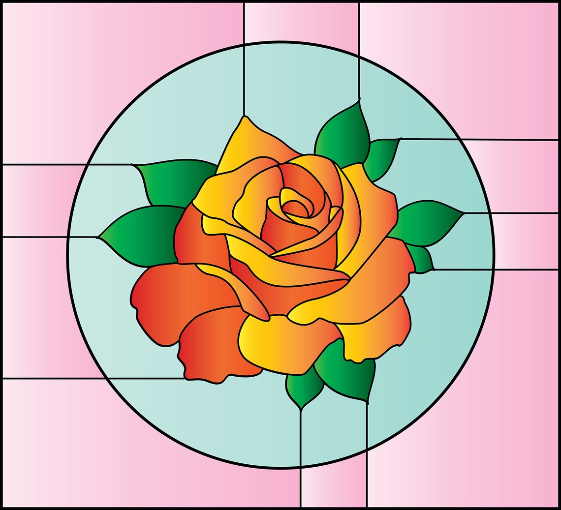 Rose Stained Glass Pattern PDF – Timeless and Elegant Design - Etsy