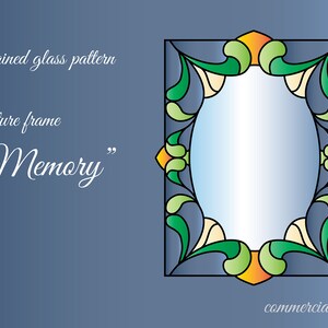 Stained Glass Pattern Picture Frame Memory Resizable Printable - Etsy