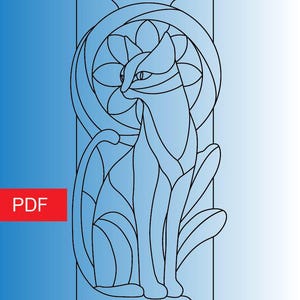 Siamese Cat Stained Glass Pattern PDF Celebrate Feline Elegance - Etsy