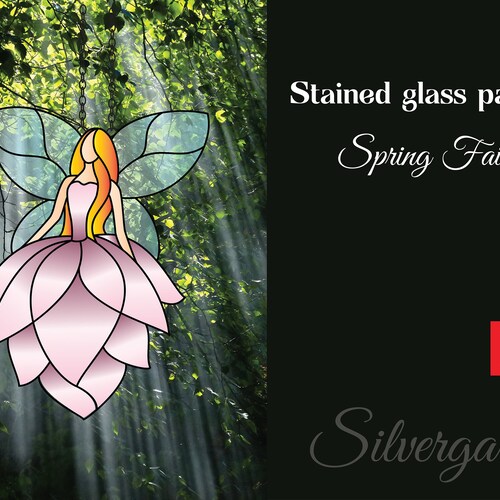 Stained Glass Pattern Spring Fairy Download Printable - Etsy
