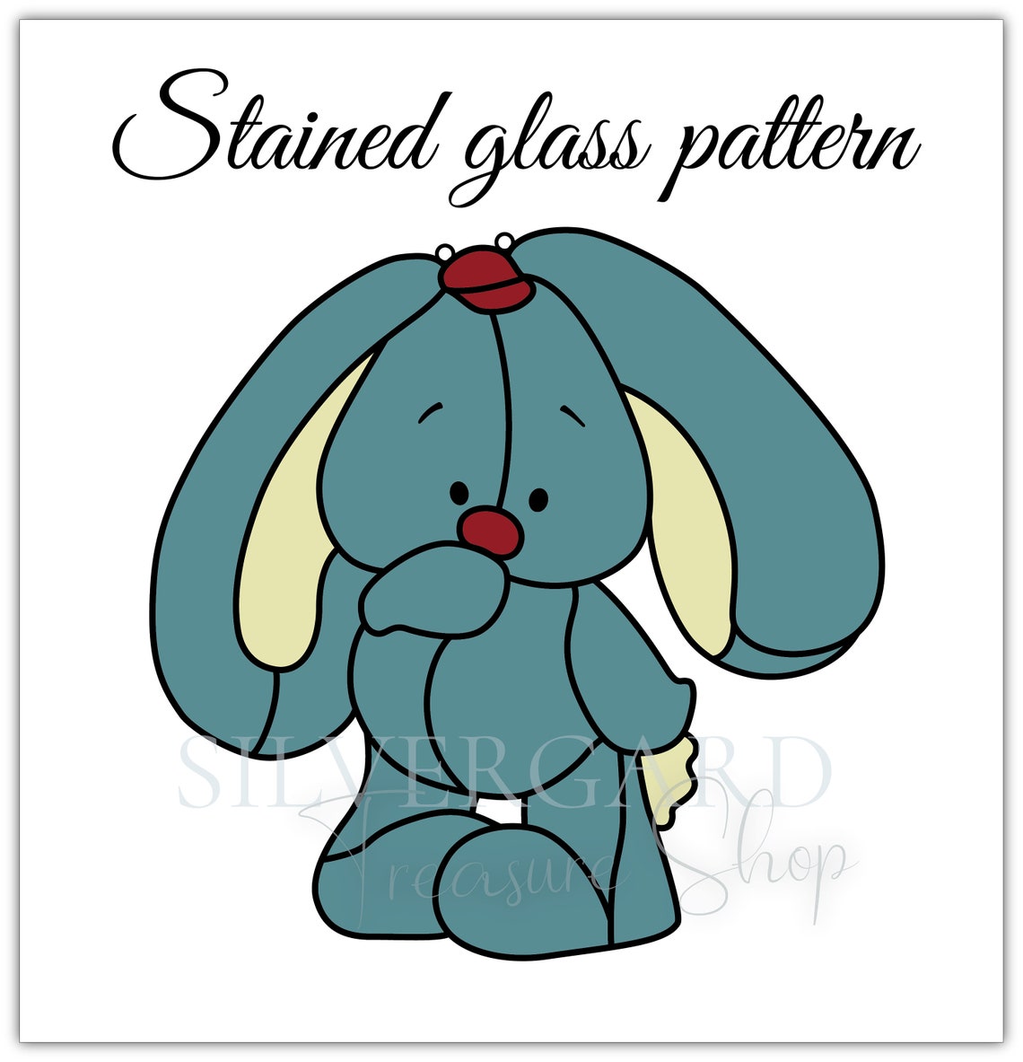 Stained Glass Pattern BUNNY Pdf to Download Resizable Easy Rabbit Wall ...