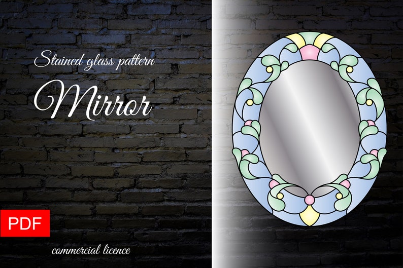 Stained Glass Pattern MIRROR Resizable Printable Pdf Template for ...