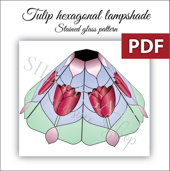 Tiffany Lamp Pdf Pattern Tulip Stained Glass Panel Beginner | Etsy