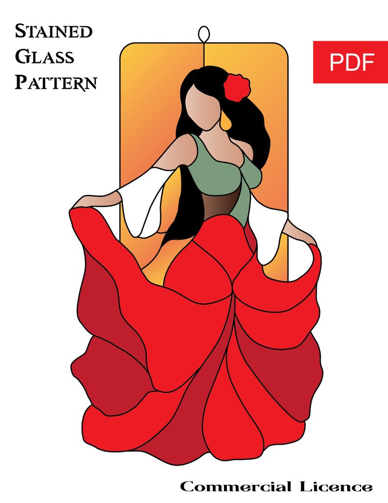 Flamenco Dancer Stained Glass Pattern PDF – Grace and Movement in Glass ...