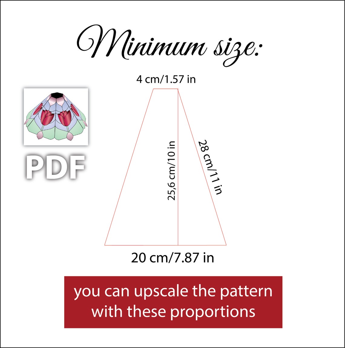 Tiffany Lamp Pdf Pattern Tulip Stained Glass Panel Beginner - Etsy