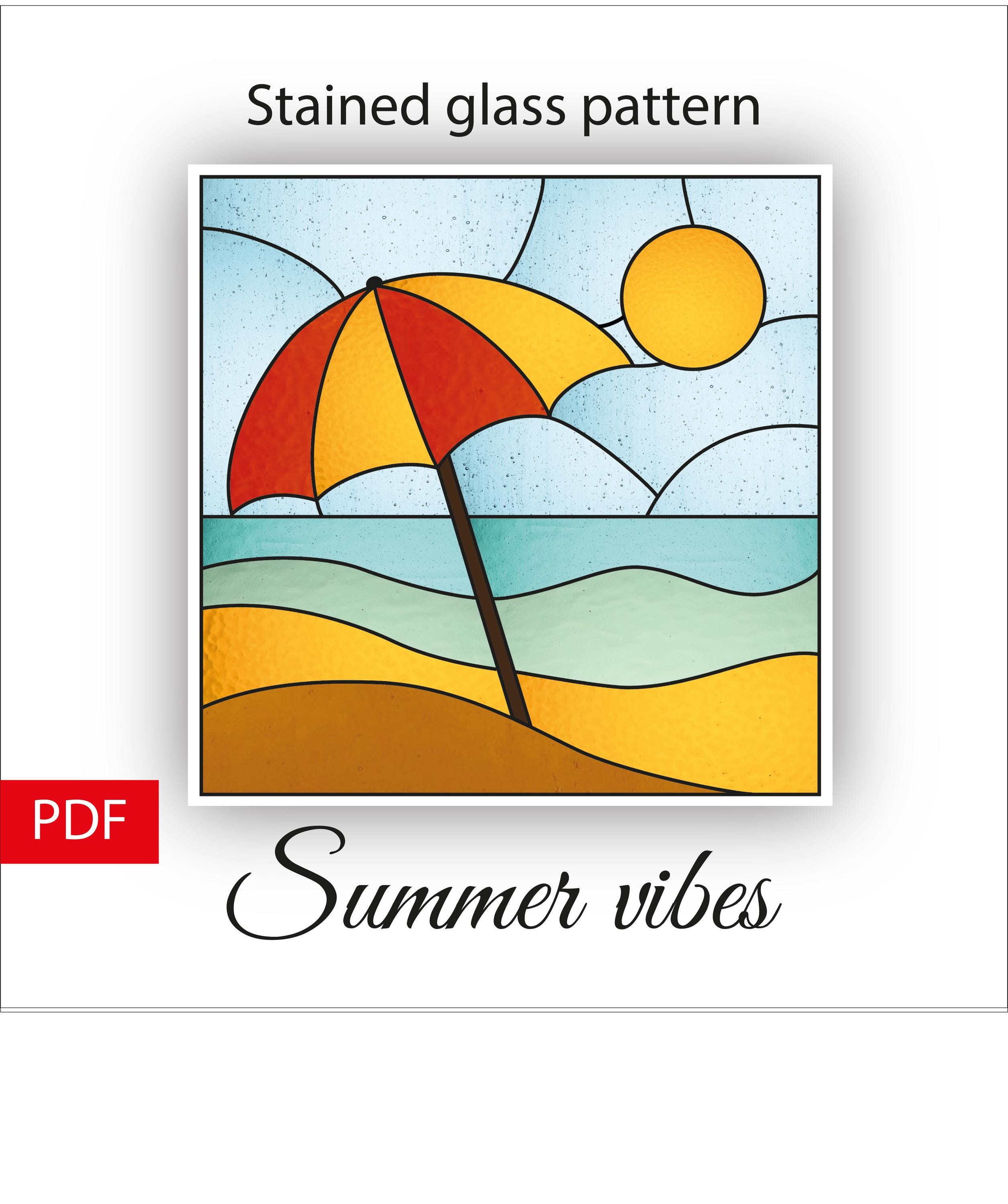 Stained Glass Pattern – Summer Vibes PDF, Beach Umbrella Design ...
