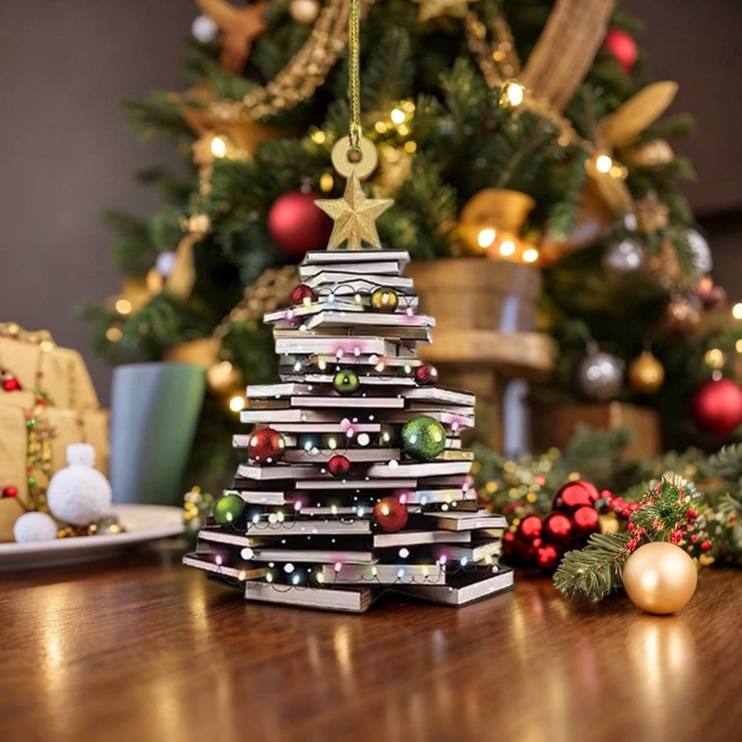 Christmas Book Tree Ornament Book Lover Christmas Ornament - Etsy