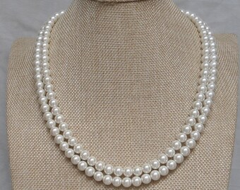 Ivory Pearl NecklaceWedding necklaceGlass Pearl | Etsy