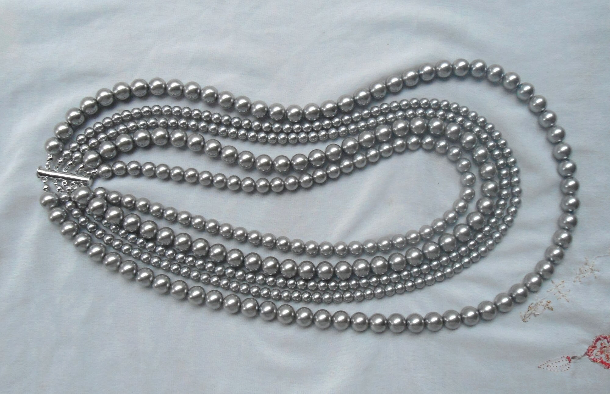 Gray pearl Necklaces Wedding necklacepearl Necklace 5 | Etsy