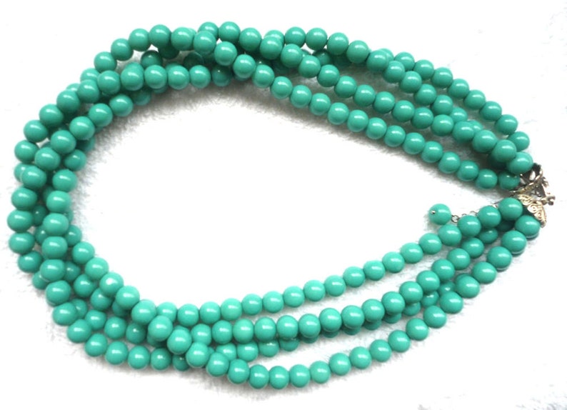 Turquoise pearl NecklaceFour Strands pearl NecklaceWedding | Etsy