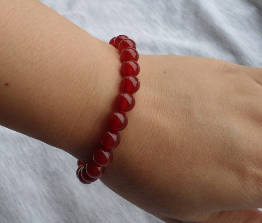 Agate Bracelet Red Agate Bracelet Pure Natural Red Agate - Etsy
