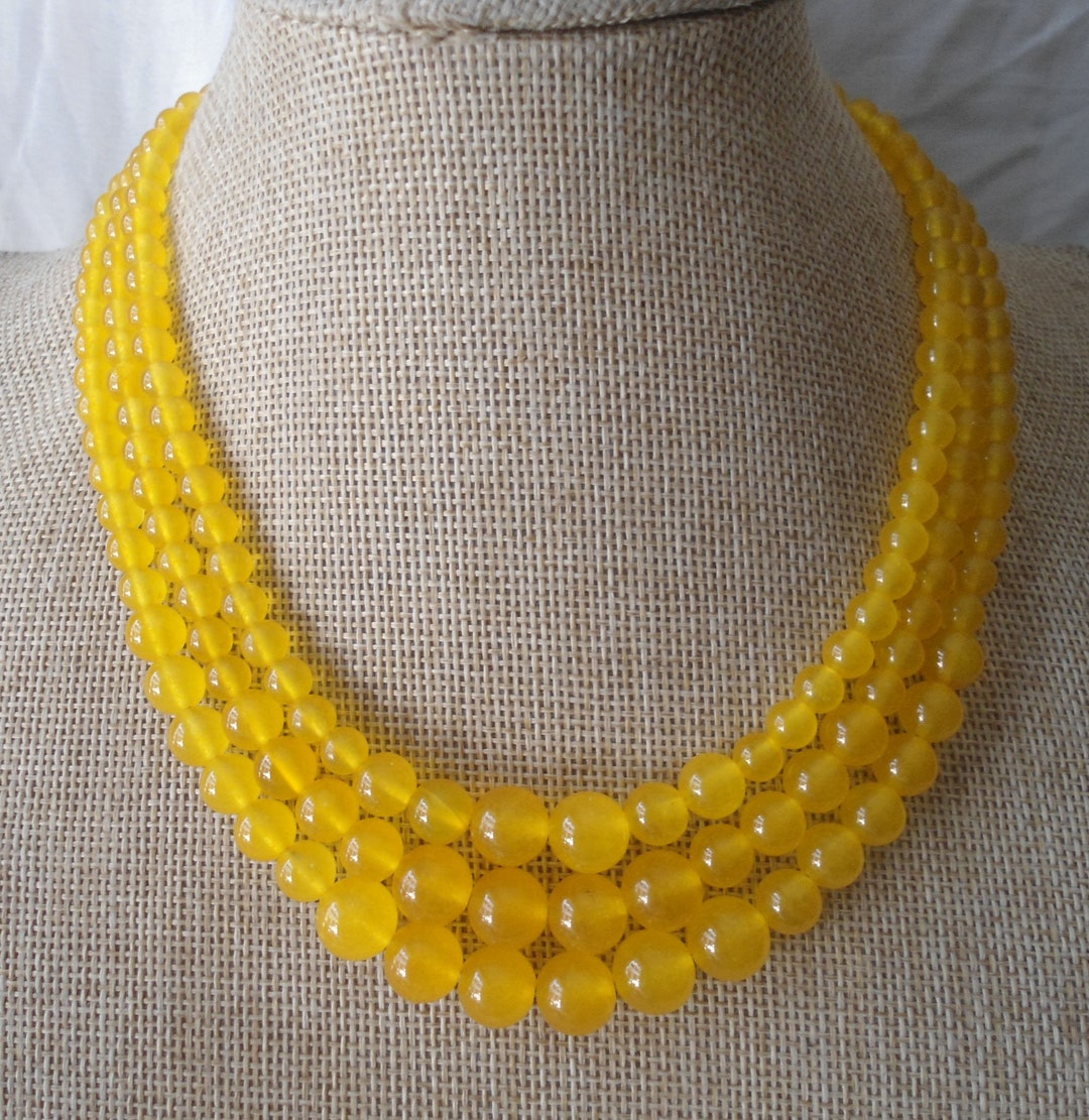 Jade Necklace,yellow Jade Necklace,wedding Necklace,bridesmaid Necklace ...