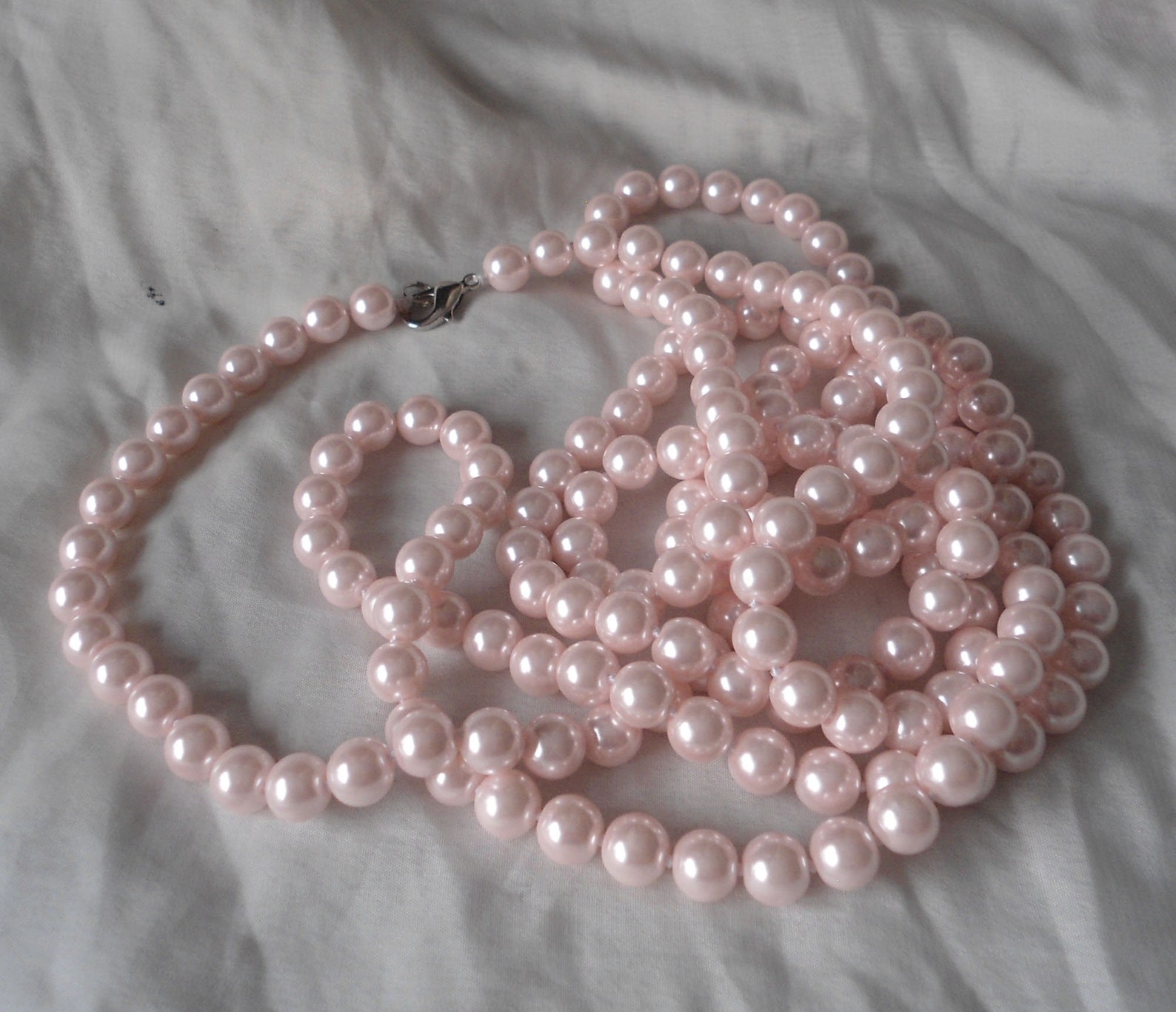Long Necklace60 Inche Necklacelight Pink Pearl - Etsy