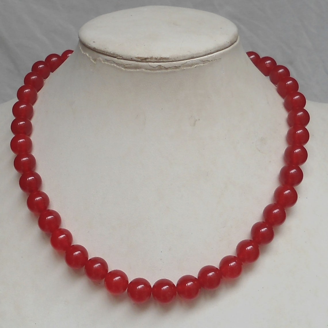 Jade Necklace,chalcedony Necklace,necklace, Bright Red Jade Necklace ...