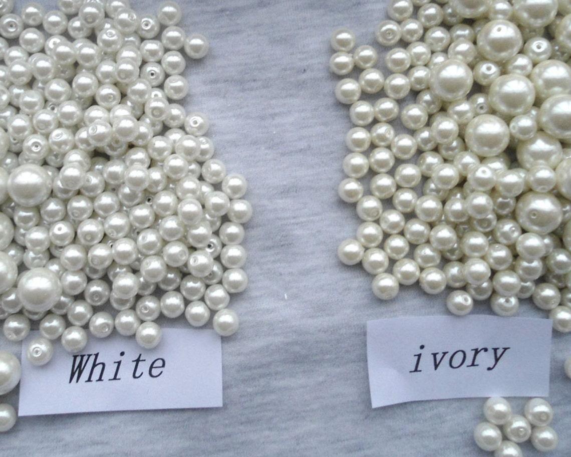 Pearl Necklace Ivory Pearl Necklace glass Pearl Necklace3 - Etsy