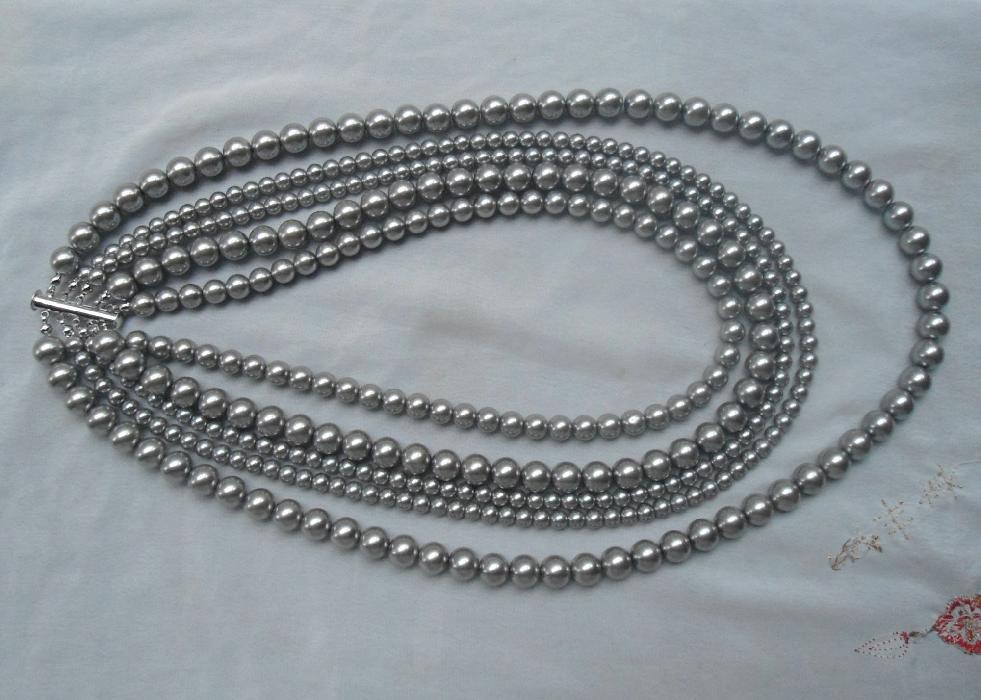 Gray pearl Necklaces Wedding necklacepearl Necklace 5 | Etsy