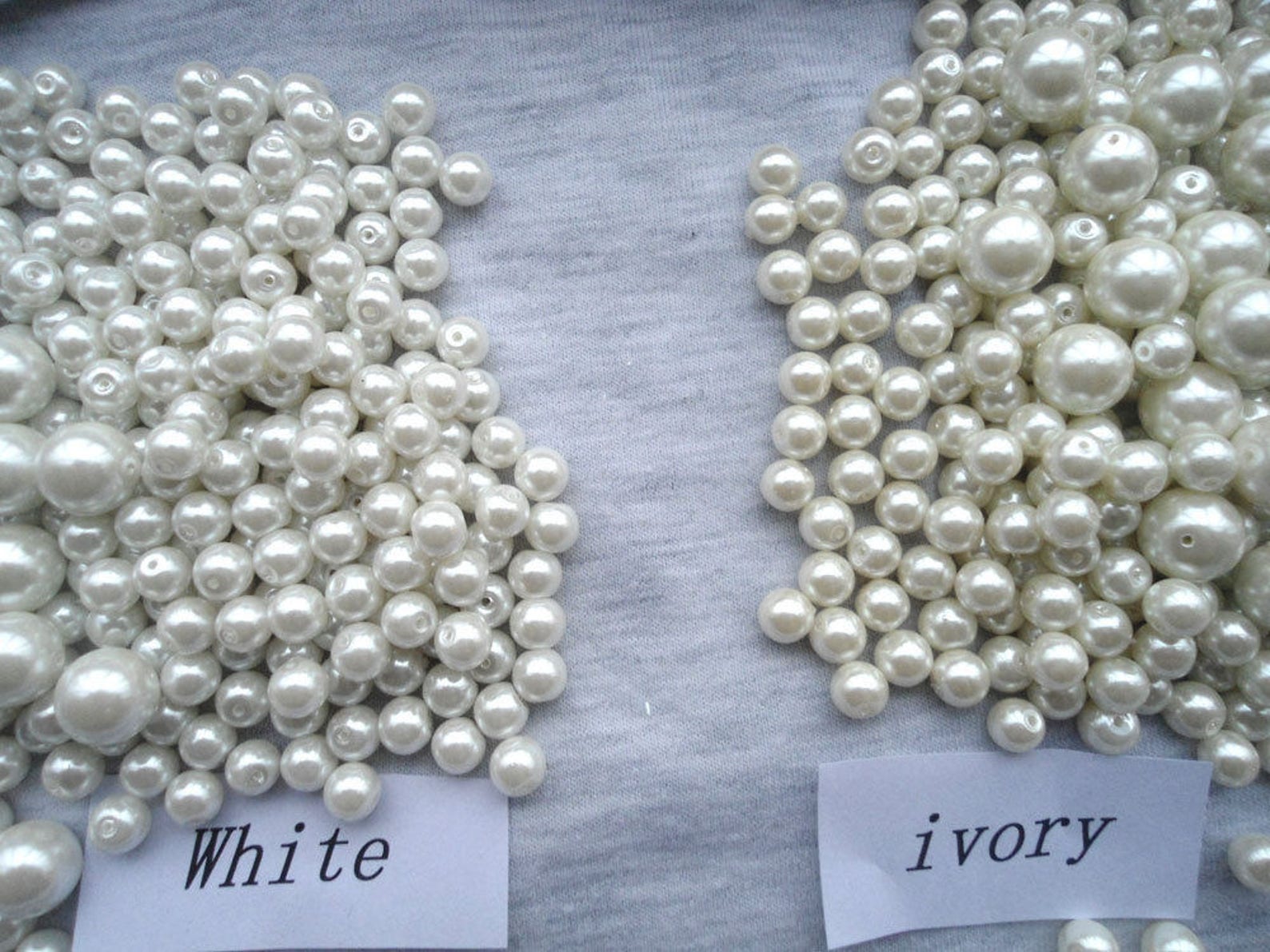 Pearl Necklace Ivory Pearl Necklace glass Pearl Necklace3 - Etsy