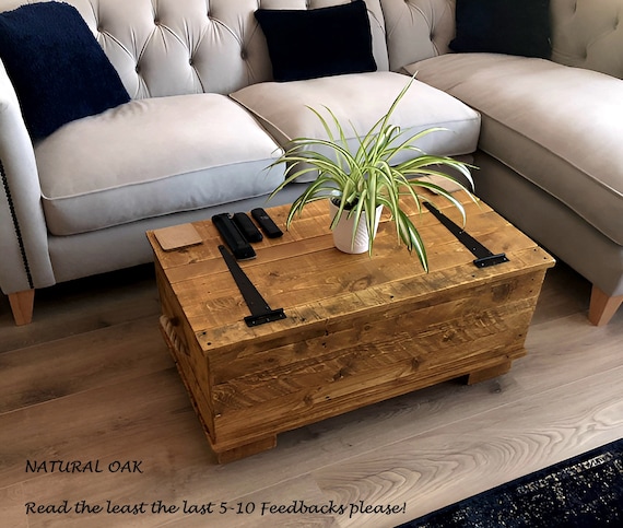 Large Trunk Box Storage Chest Wooden Coffee Table Living Room Wood Box Rustic Home Decor Recycled Pallet HANDMADE Etsy