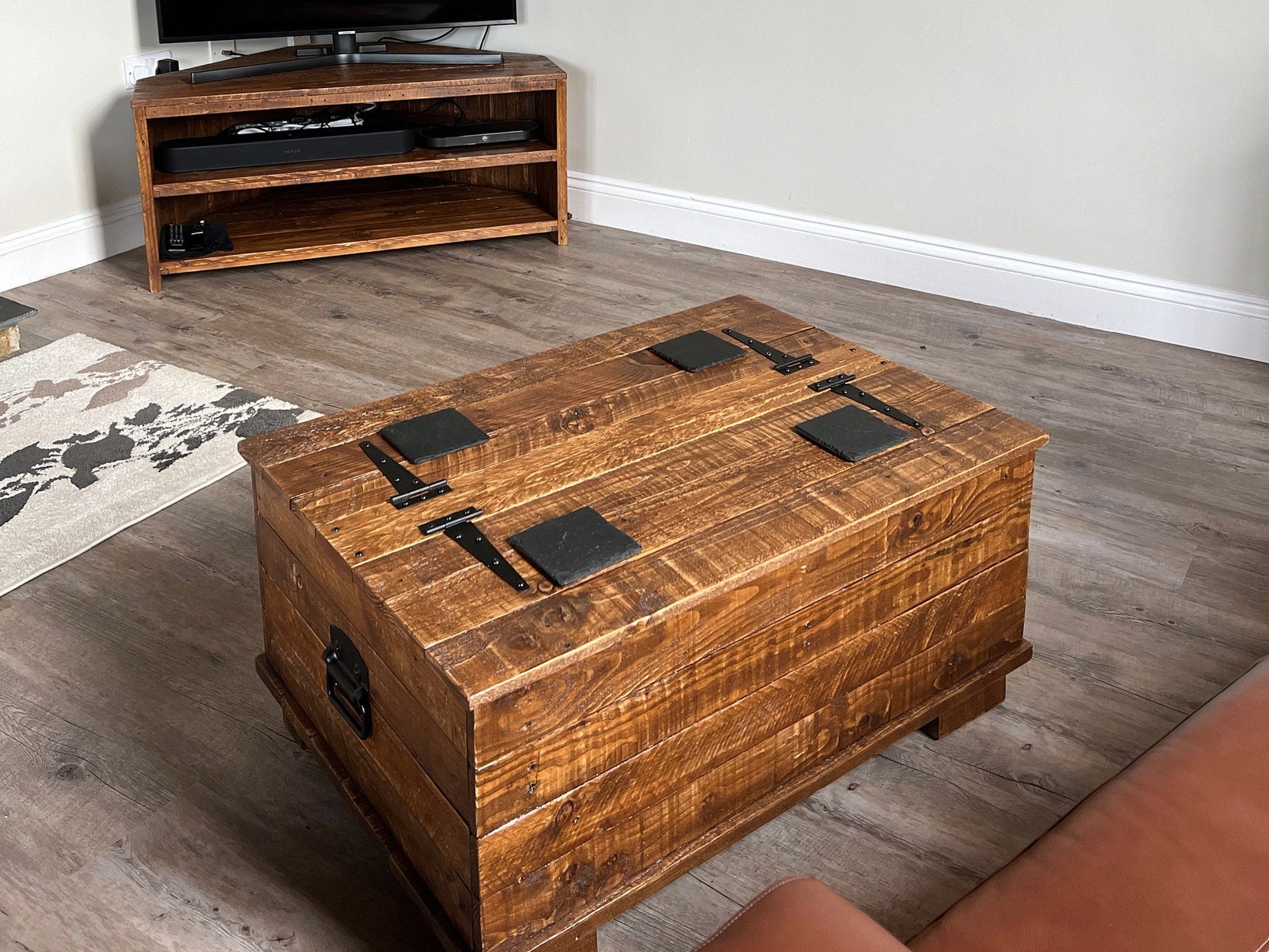 Large Wood Trunk With Two Lids, Storage in the Living Room, Pallet ...