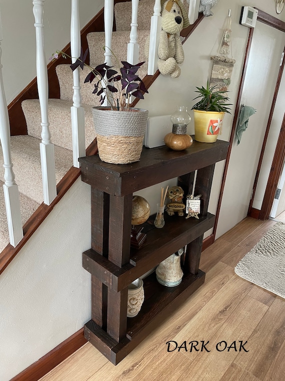 Pallet Wood Console Table With Three Shelves Narrow Hallway Table Country Style Farmhouse Style Bespoke Available HANDMADE Etsy