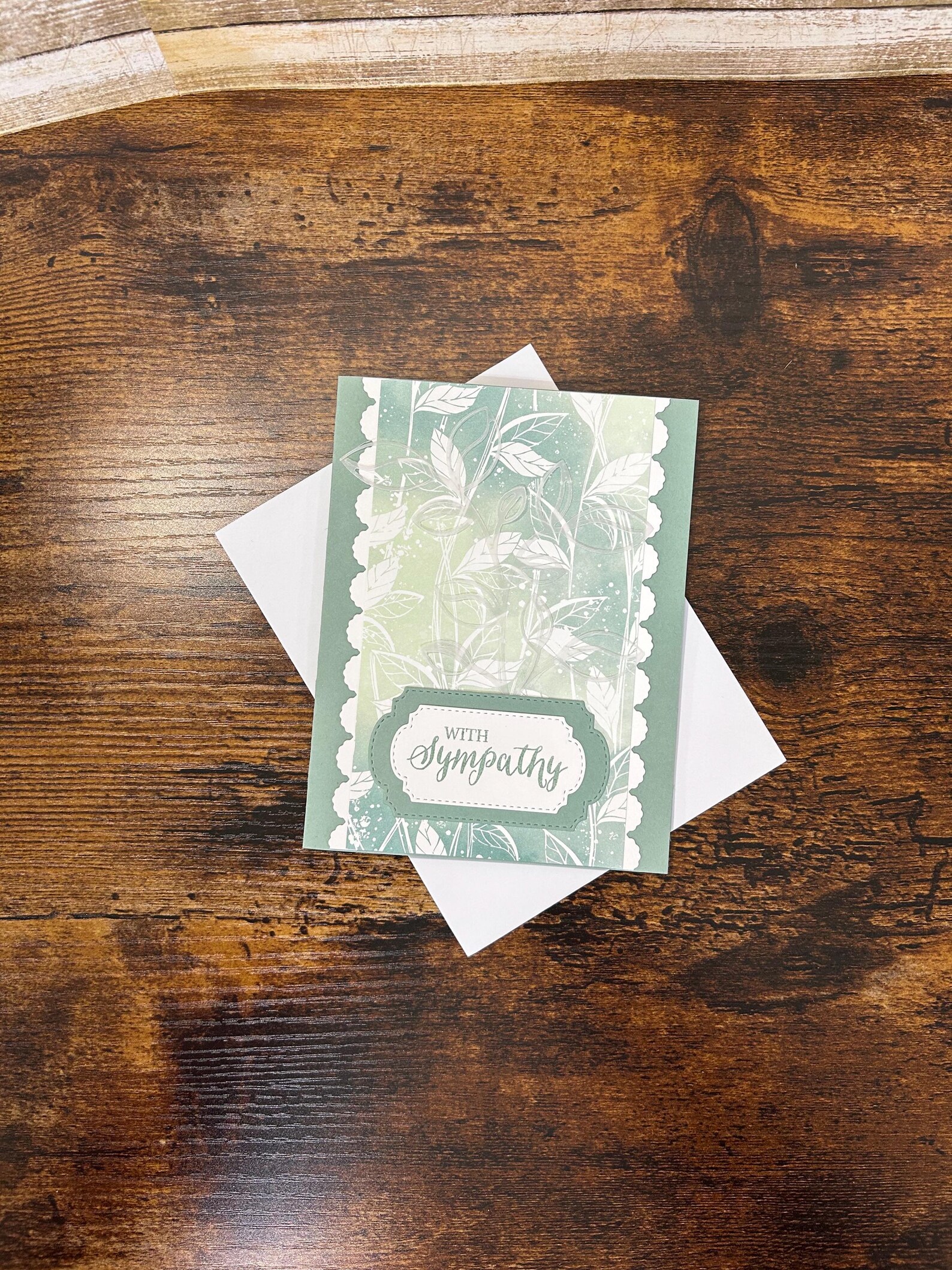 Sympathy Card Handmade, or Consolation Card, Soft Green Floral, With ...