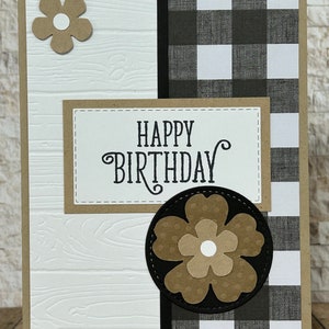 Farmhouse Birthday Card for Her, Handmade Card , Stampin Up, Wood Plank ...