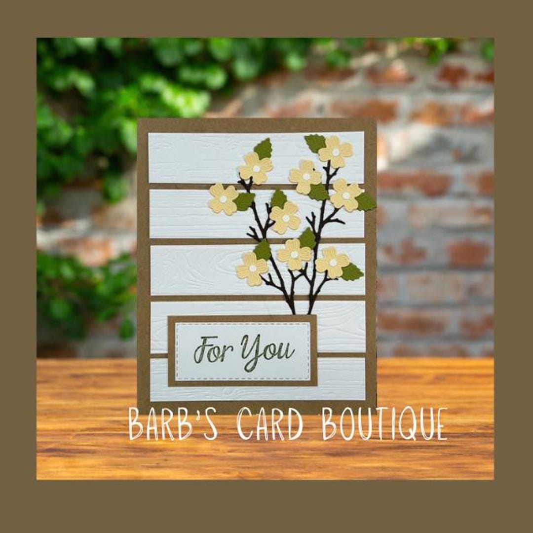Handmade Blank Greeting Card for Her, With Wood Planks and Yellow ...