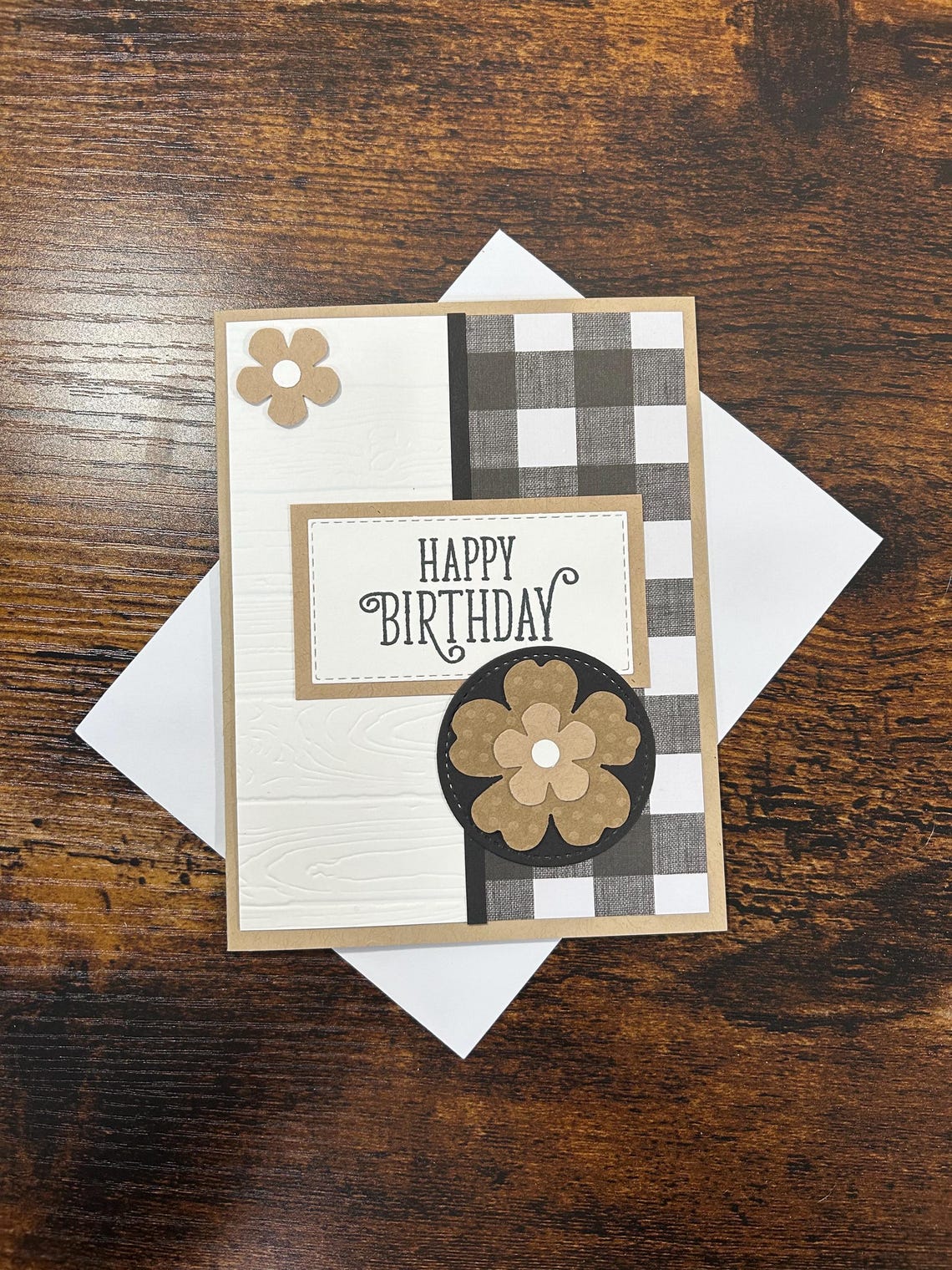 Farmhouse Birthday Card for Her, Handmade Card , Stampin Up, Wood Plank ...