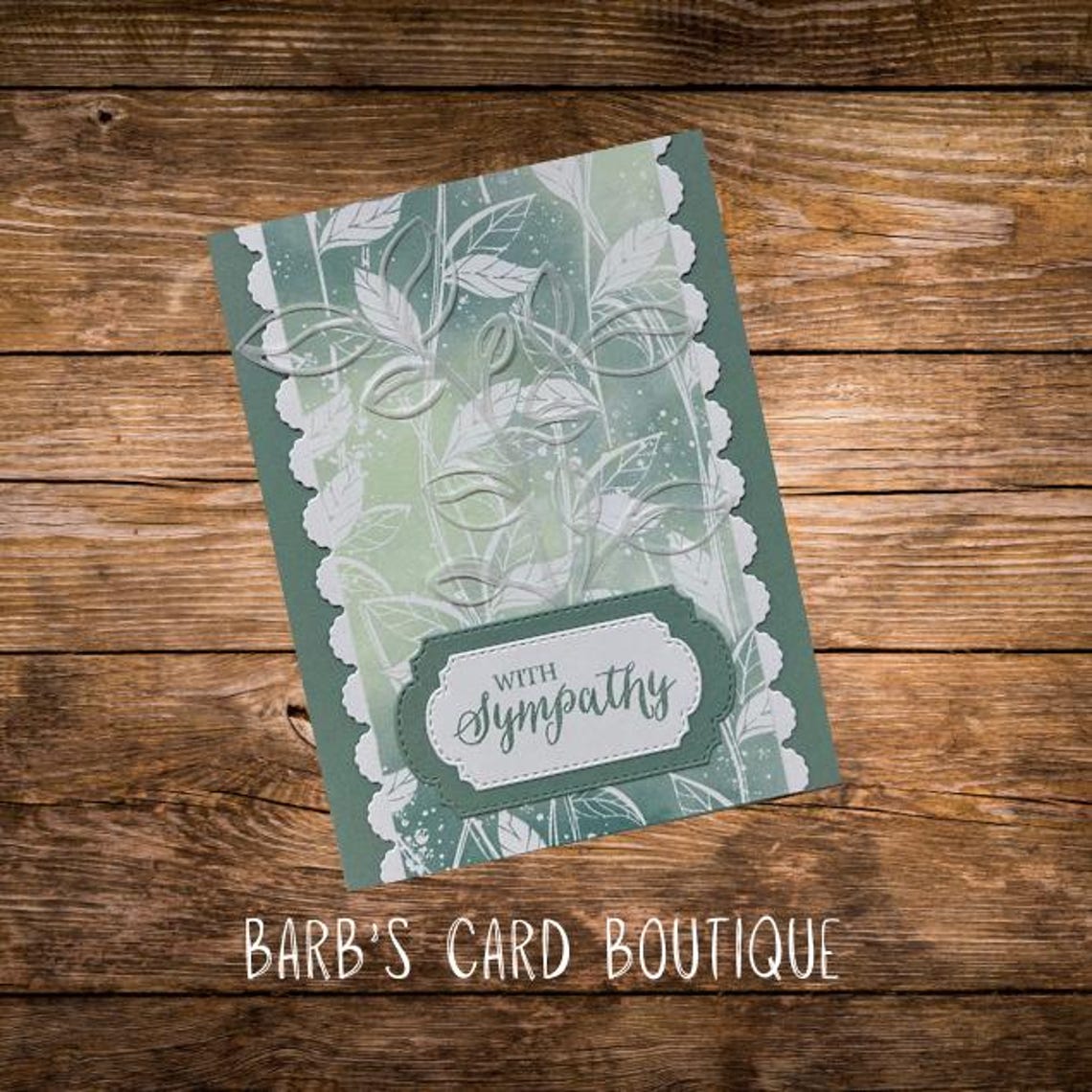 Sympathy Card Handmade, or Consolation Card, Soft Green Floral, With ...