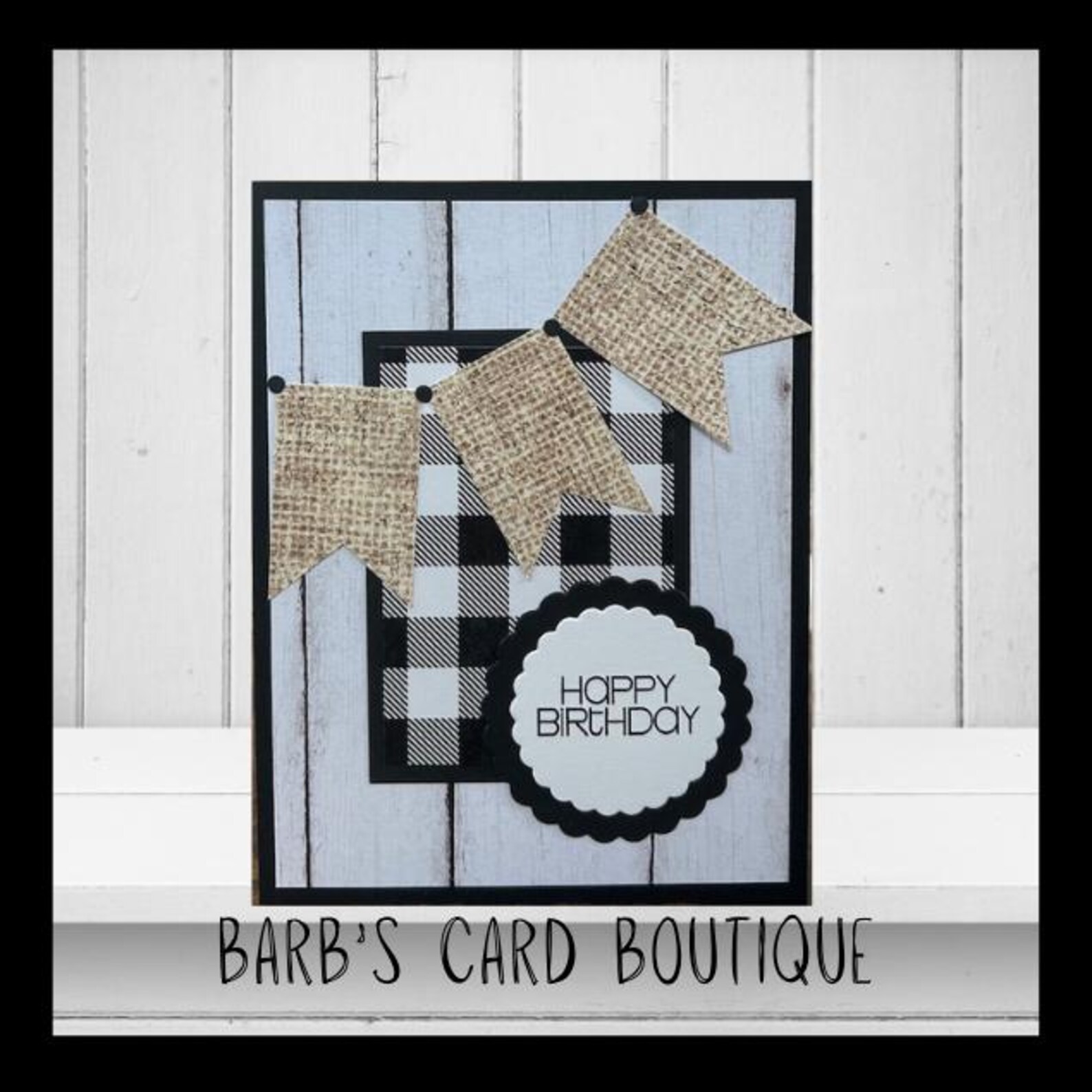 Rustic Birthday Card for Her, Modern Farmhouse, White Wood Grain, White ...