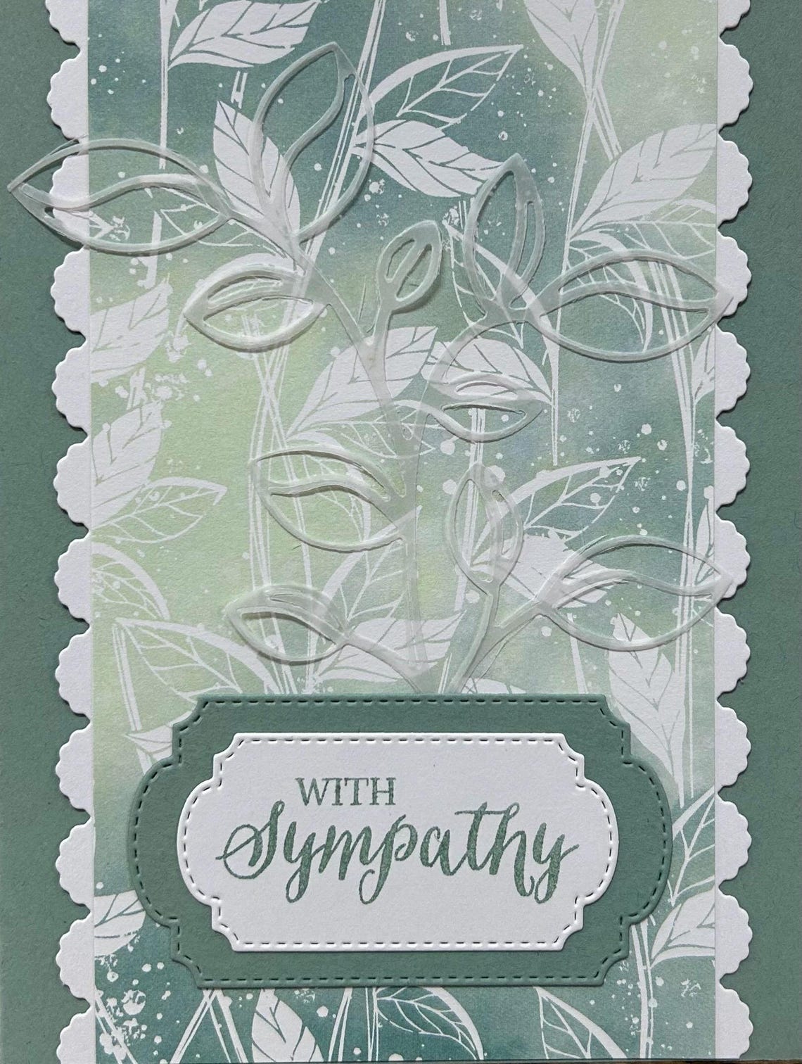 Sympathy Card Handmade, or Consolation Card, Soft Green Floral, With ...