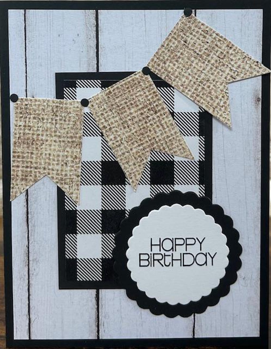 Rustic Birthday Card for Her, Modern Farmhouse, White Wood Grain, White ...