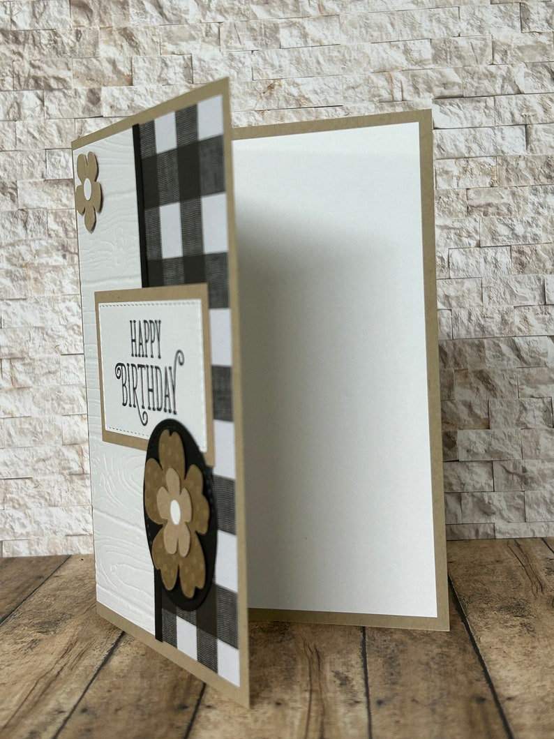 Farmhouse Birthday Card for Her, Handmade Card , Stampin Up, Wood Plank ...