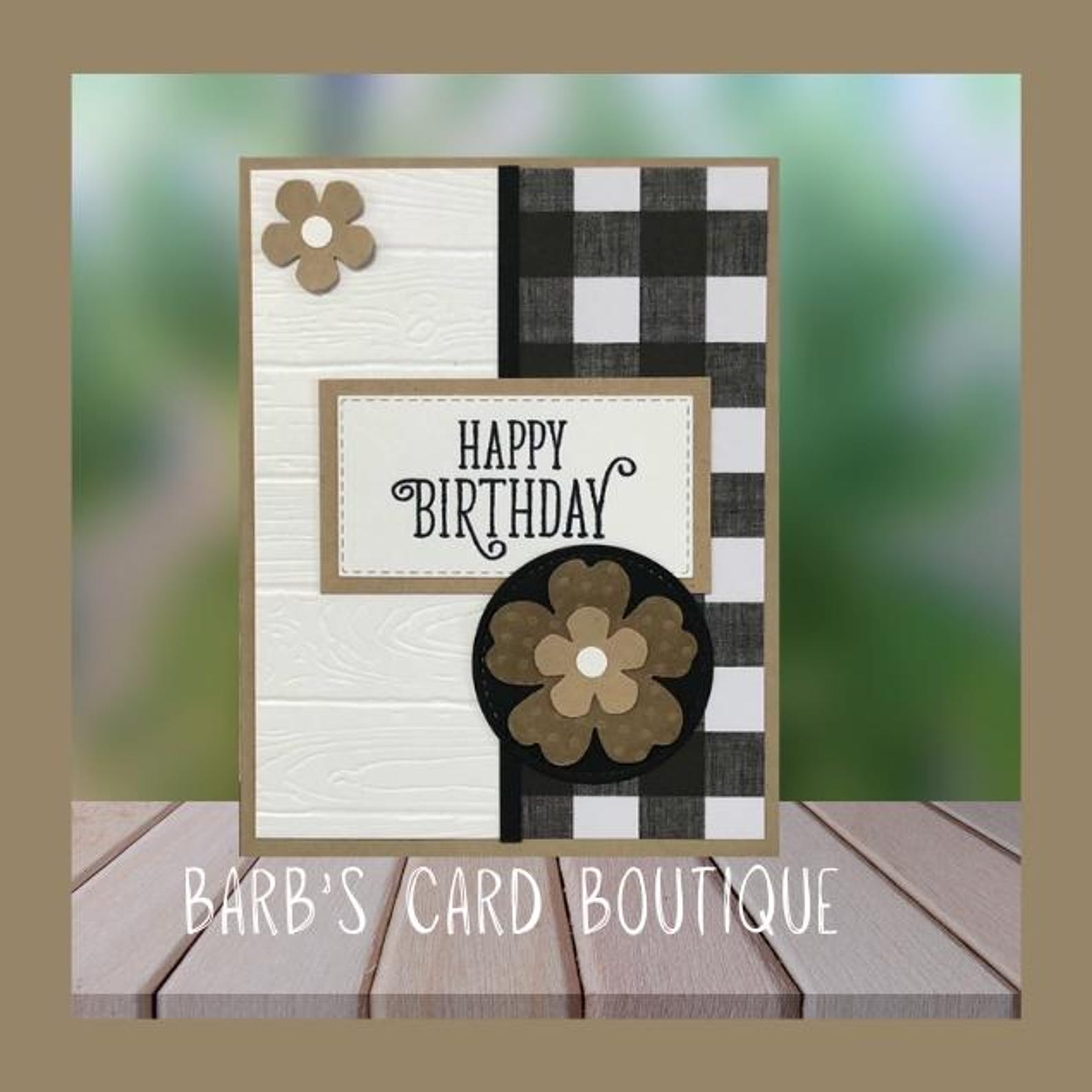 Farmhouse Birthday Card for Her, Handmade Card , Stampin Up, Wood Plank ...