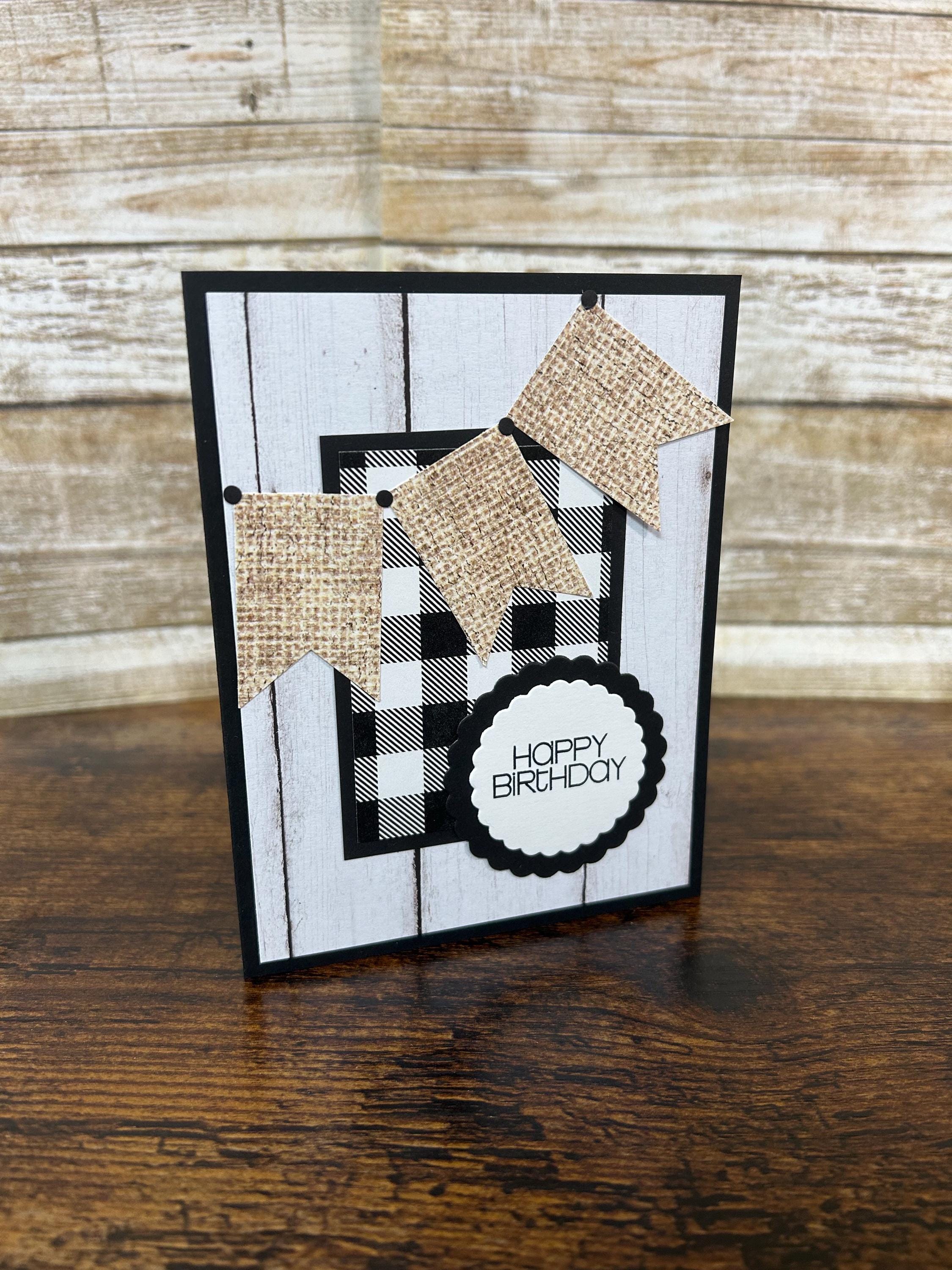 Rustic Birthday Card for Her, Modern Farmhouse, White Wood Grain, White ...