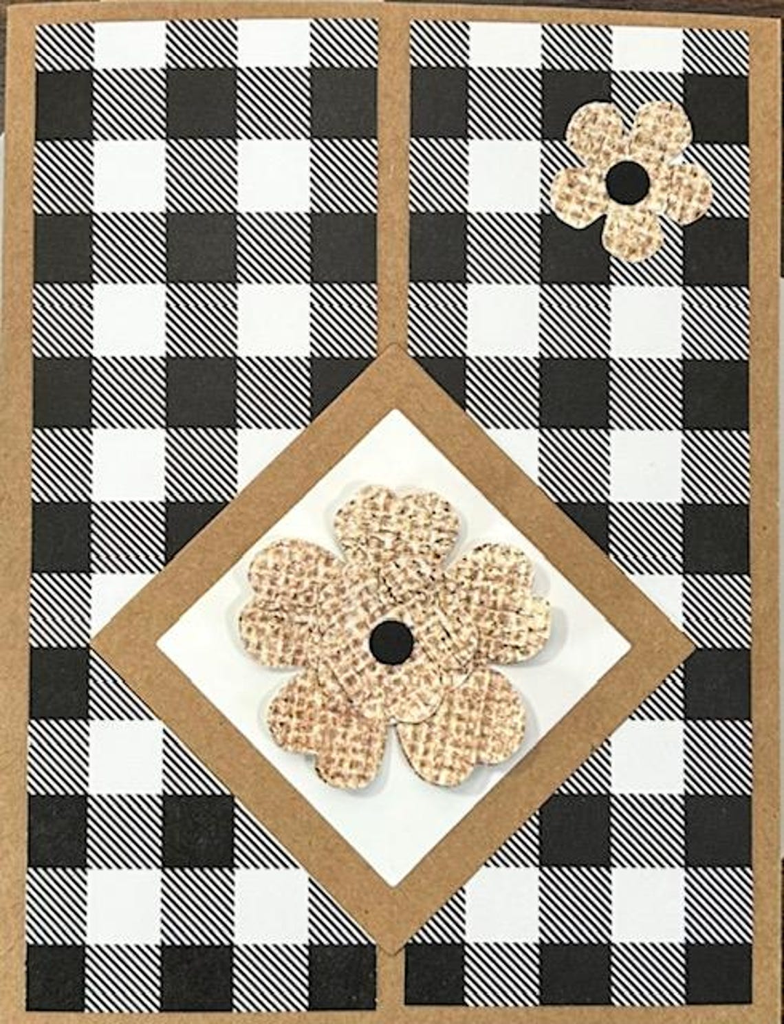 Farmhouse Style Blank Greeting Card for Her, or Note Card, Black and ...