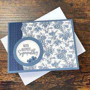 Sympathy Card Handmade, or Consolation Card, Soft Blue Floral, With ...