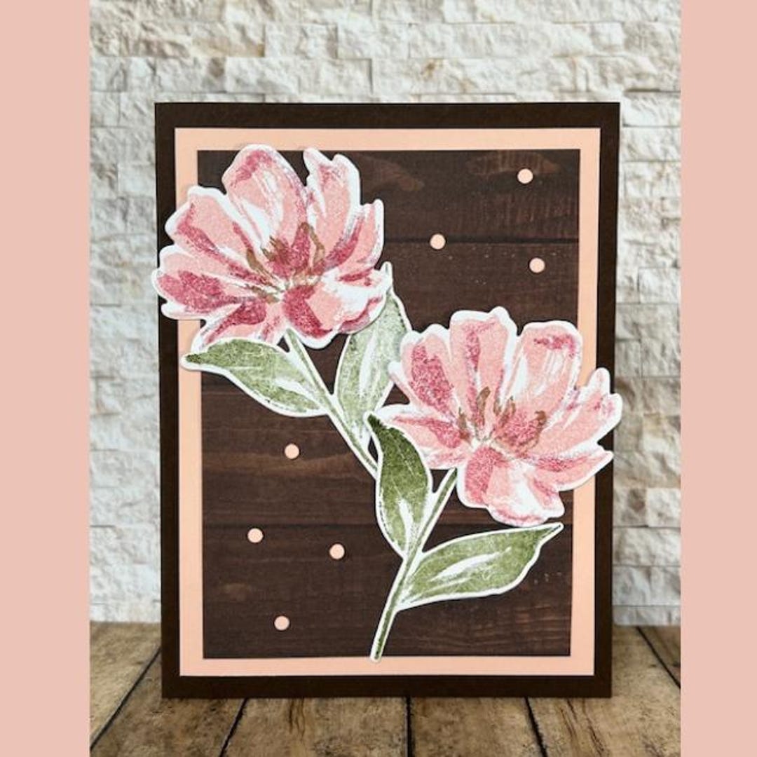 Handmade Blank Greeting Card or Note Card With Brown Wood Grain and ...